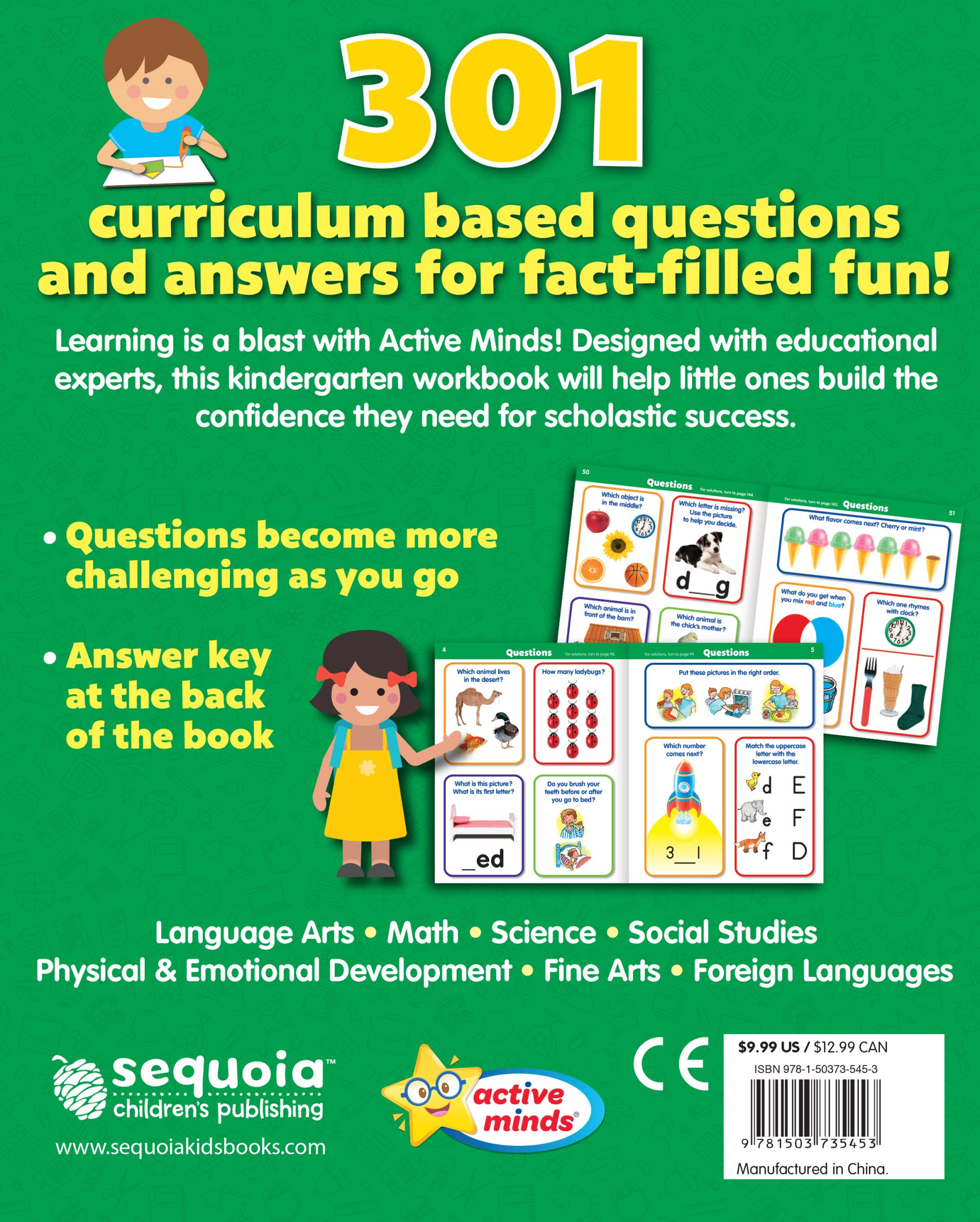 Active Minds - 301 Questions & Answers Kindergarten Activity Workbook ...